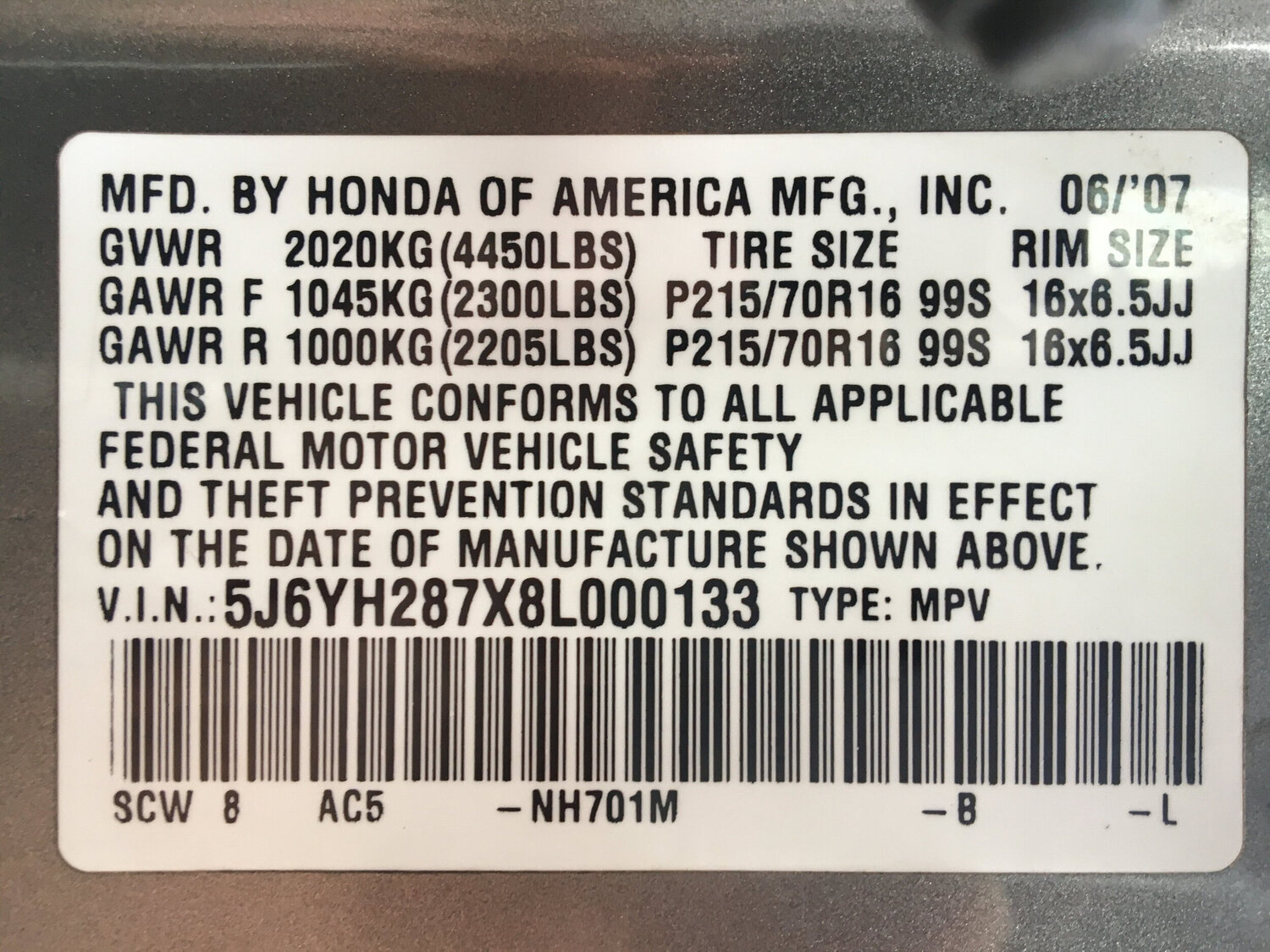 Kleurcode Honda vinden? | Autolakopmaat.nl