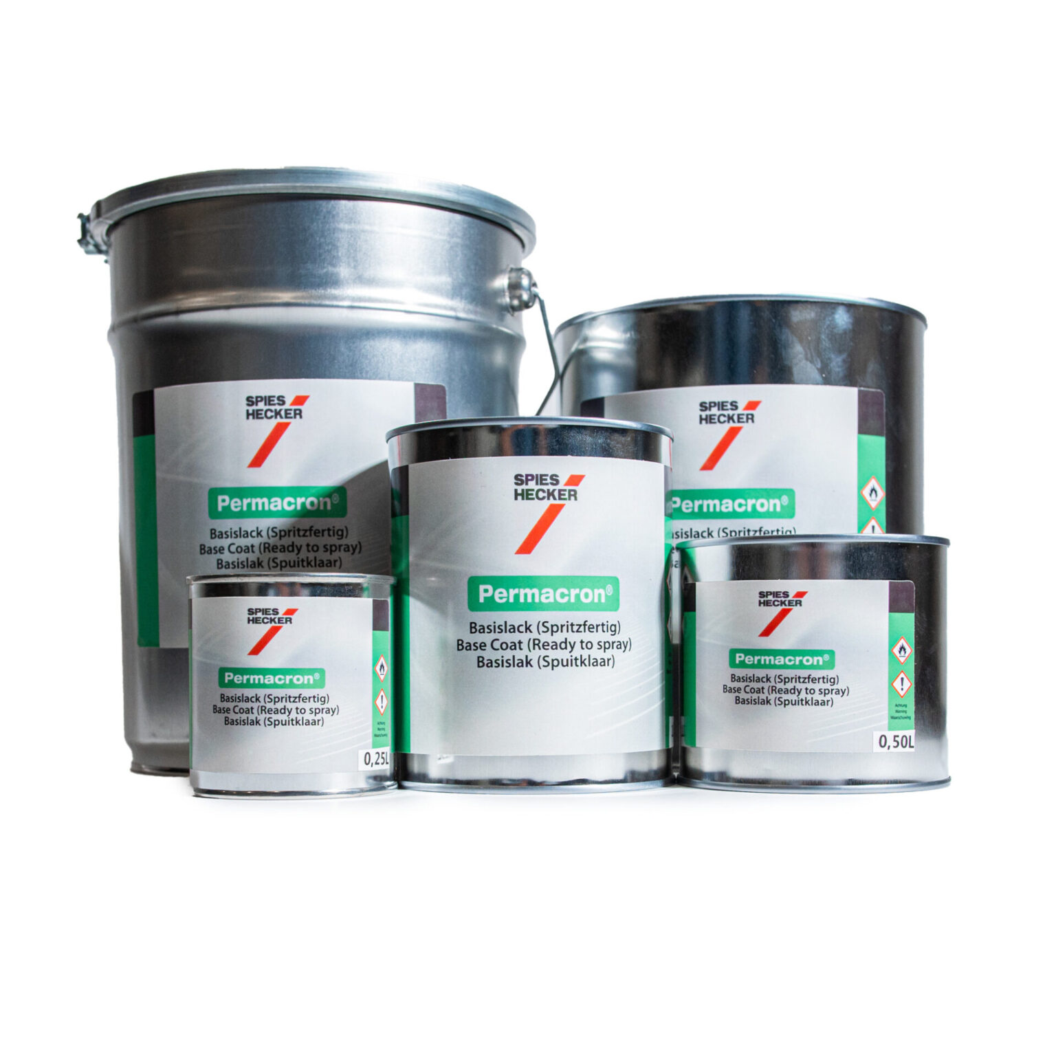 Set Permacron Basislak 250ml in blik - Autolakopmaat.nl